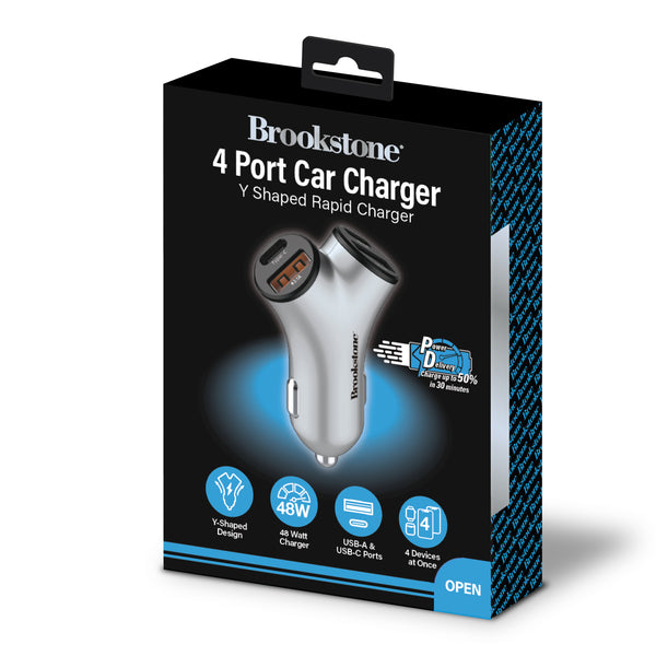 Brookstone Y Shaped 4 Port Car Charger – Gabba Goods