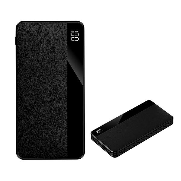 Brookstone 10,000 mAh Luxury Leather Power Bank With LED Battery Life ...