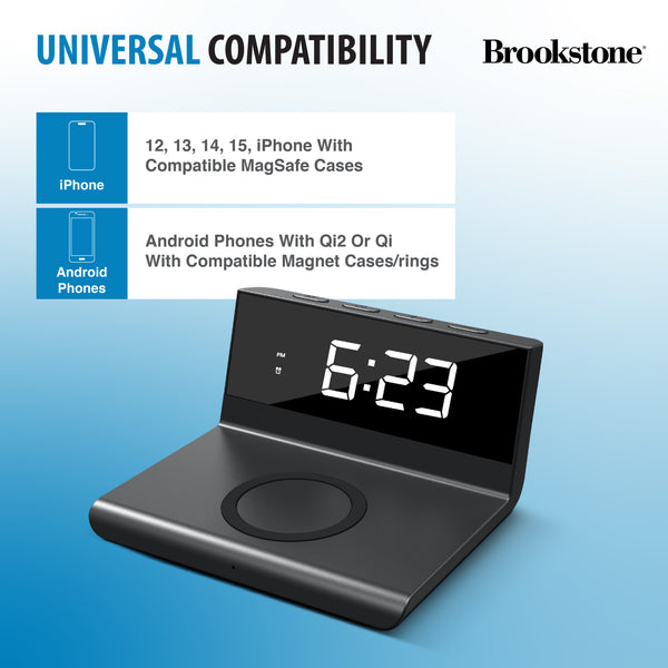 Brookstone 10W Wireless Charging Digital Alarm Clock – Gabba Goods